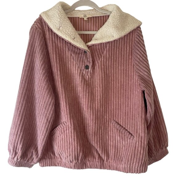 entro | Sweaters | Entro Corduroy Sweater Top Womens L Pink Pullover ...